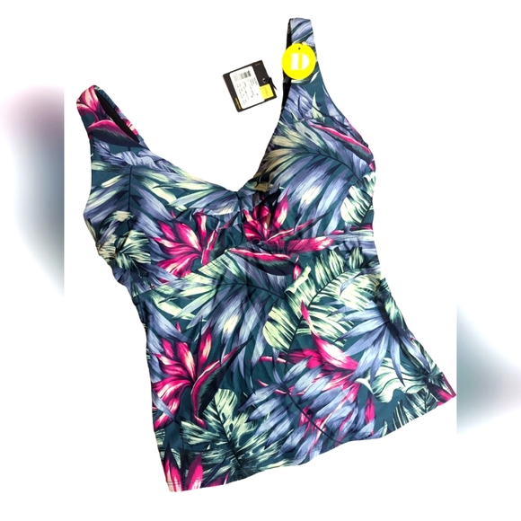 Lole | Swim | New Lole Tankini Swimsuit Top Green Blue Tropical Floral ...